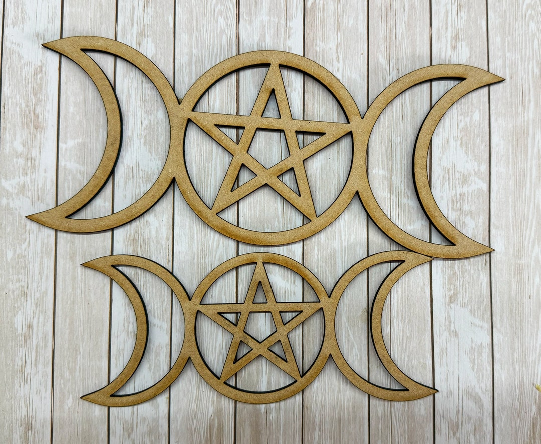Mdf Pentacle Moon Shapes, Mixed Media Wooden Craft Shapes to Paint ...