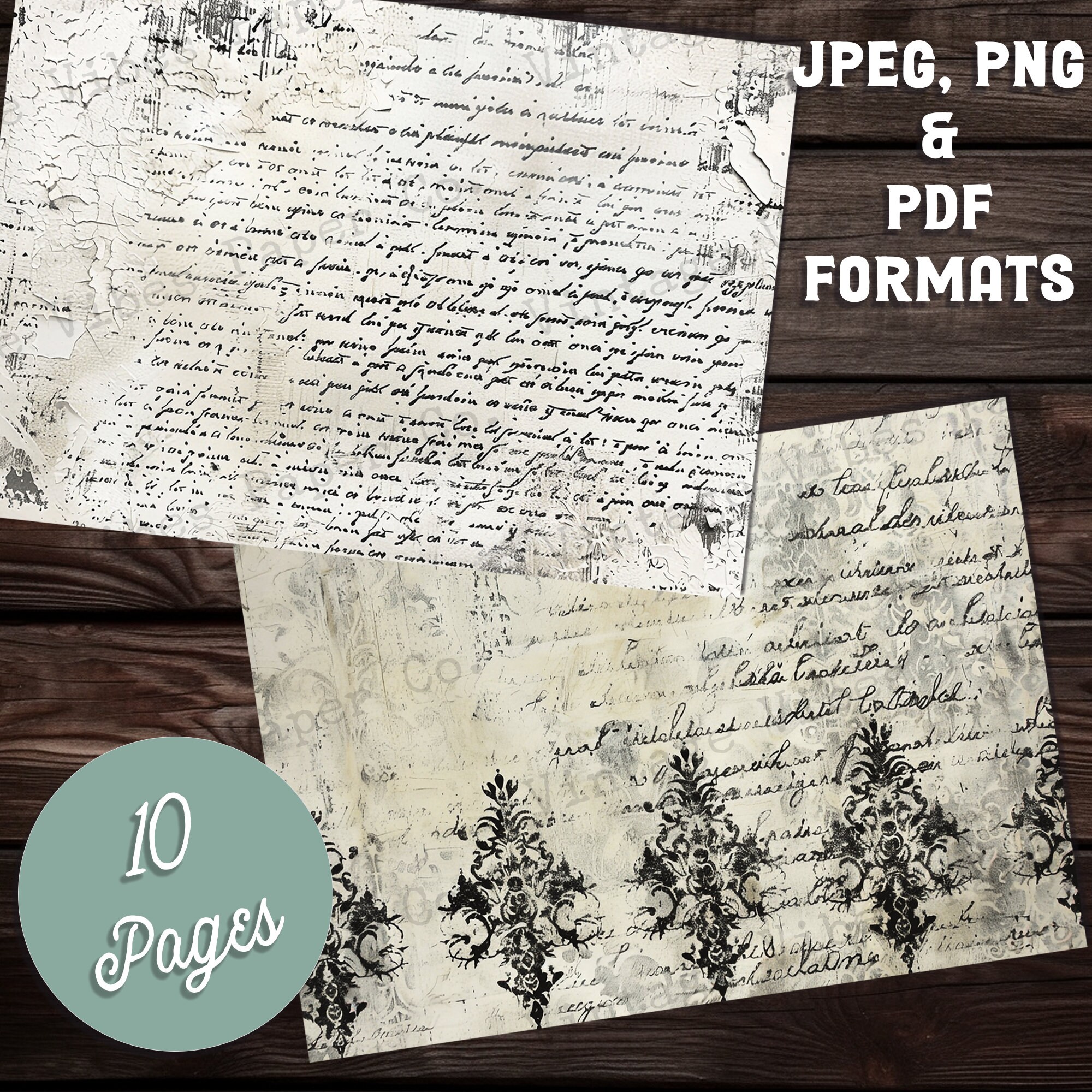 Black Shabby Backgrounds Junk Journal Digital Papers, Grungy Textured ...