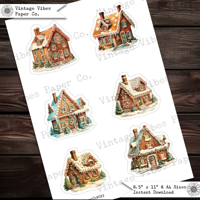 Gingerbread House Fussy Cut Ephemera for Junk Journals, 18 Collage Cut ...