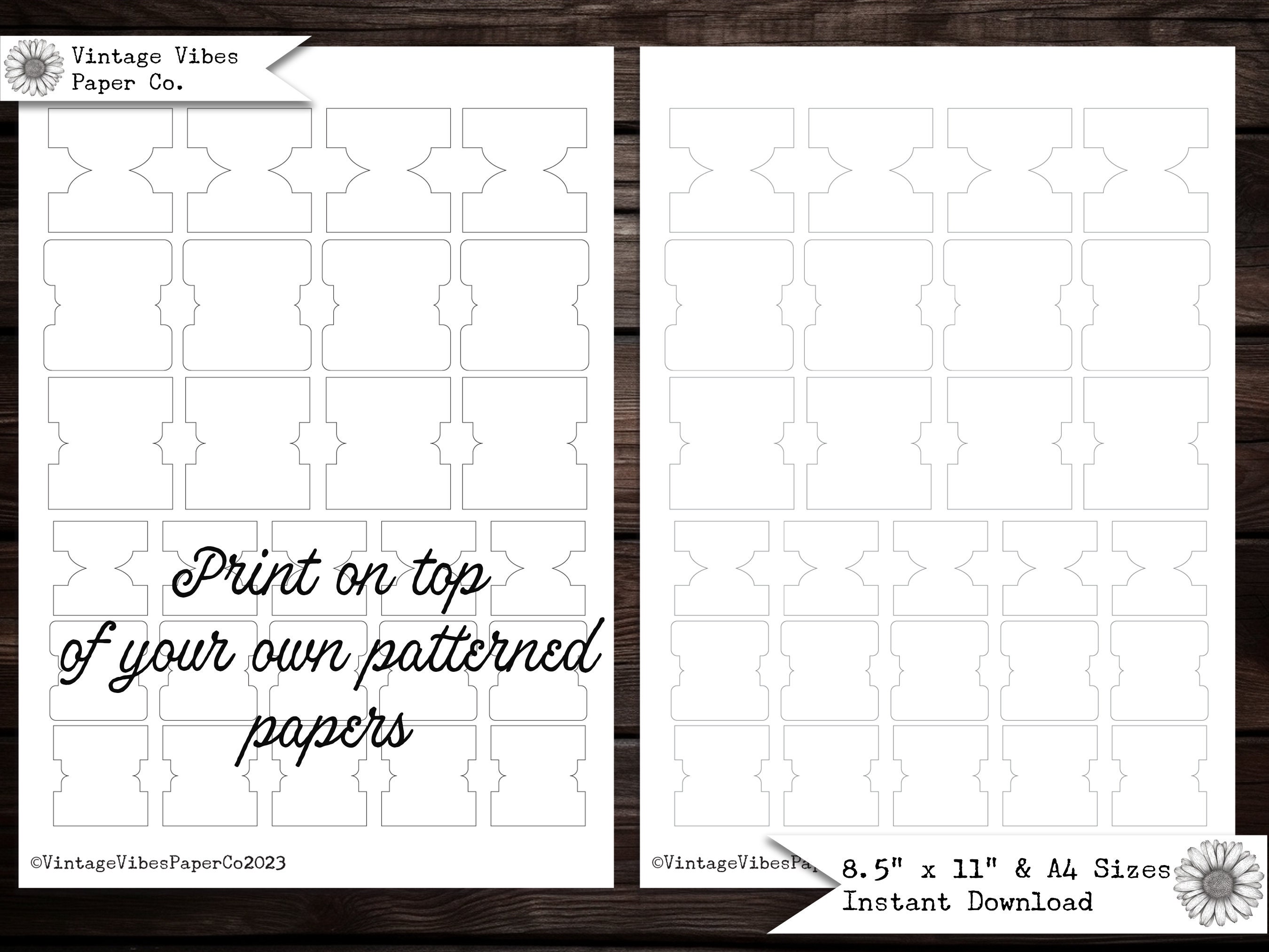 Junk Journal Printable Tabs & Labels Templates, Print on Your Own ...