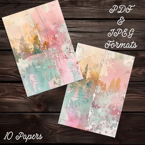 Pastel Abstract Junk Journal Printable Papers, Soft Neutral Colour ...