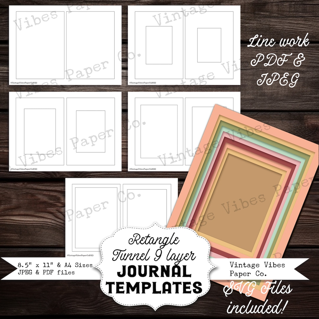 Junk Journal Printable Journal Rectangle Tunnel Cover Apertures ...