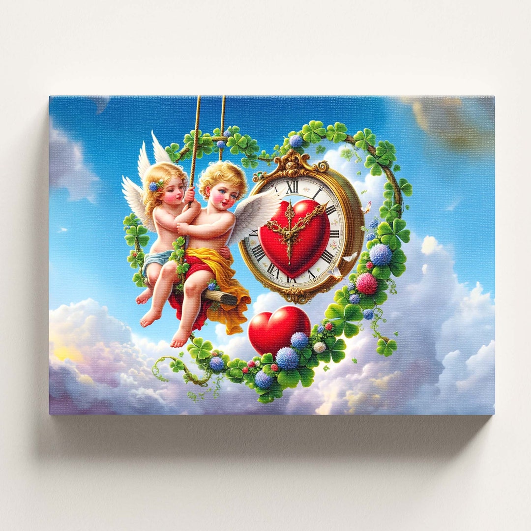 Cupid Heart Canvas Poster, Valentine's Day Poster, Valentine's Day Wall ...