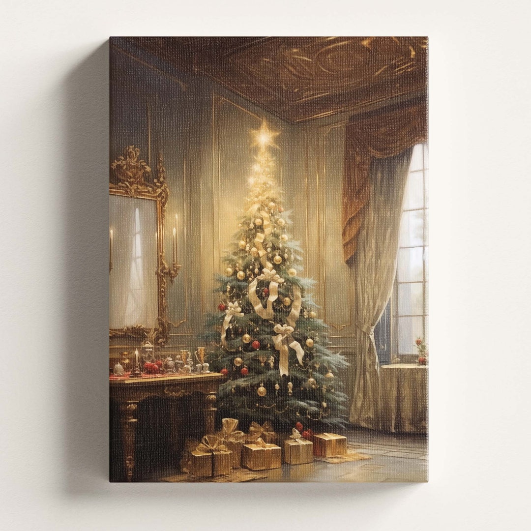 Christmas Tree Printable Christmas Oil Painting Living Room Canvas ...