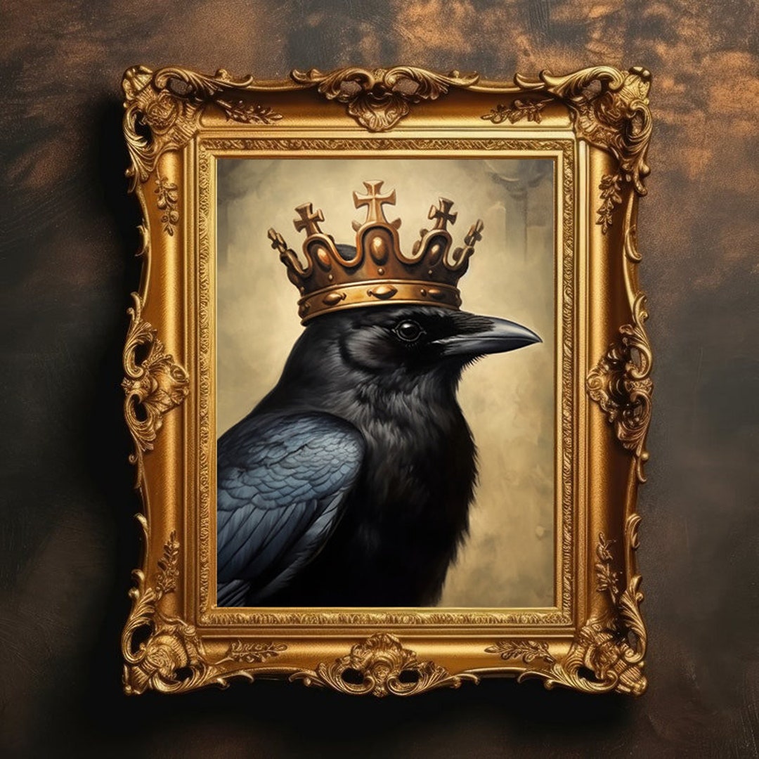 King Crow Canvas, Poster,gothic Victorian Crow, Dark Academia Decor ...