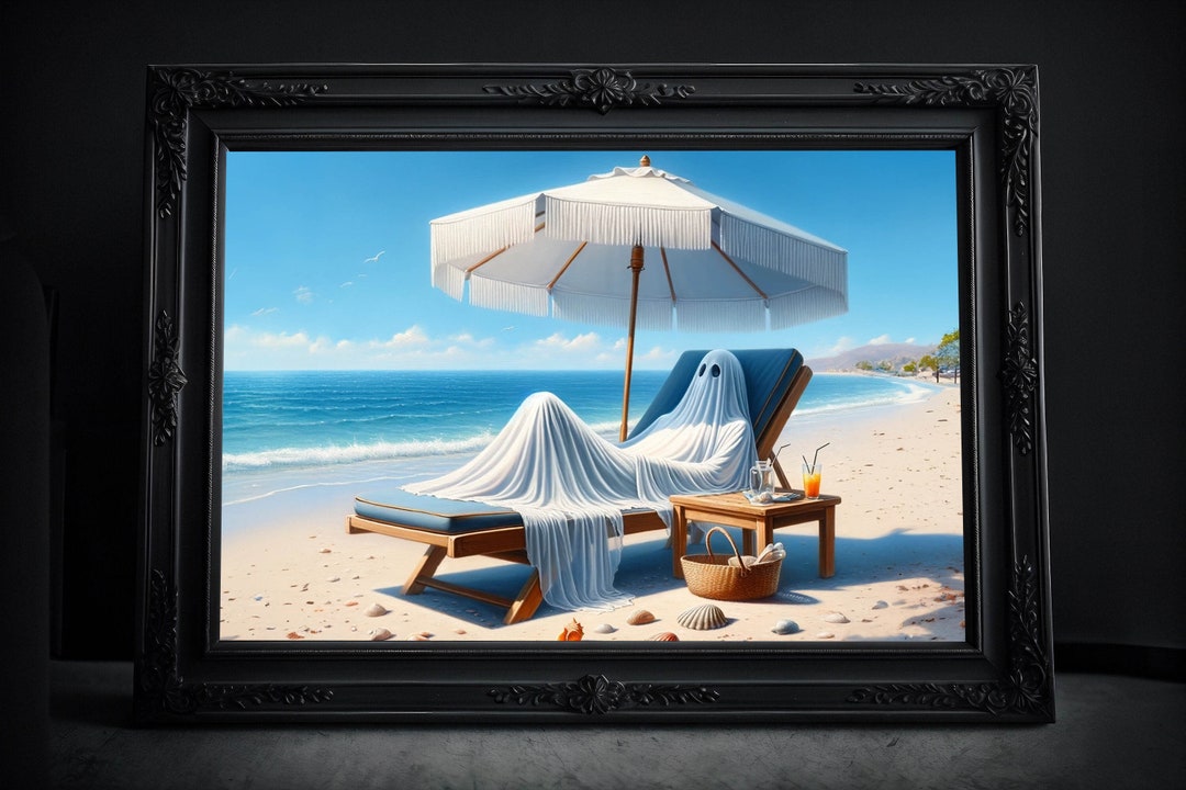 Ghost Vacations at the Beach Canvas, Poster, Dark Academia, Haunting ...