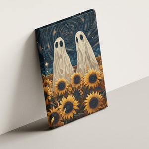 Sunflower Ghosts Canvas-poster, Home Decor, Dark Academia, Haunting ...