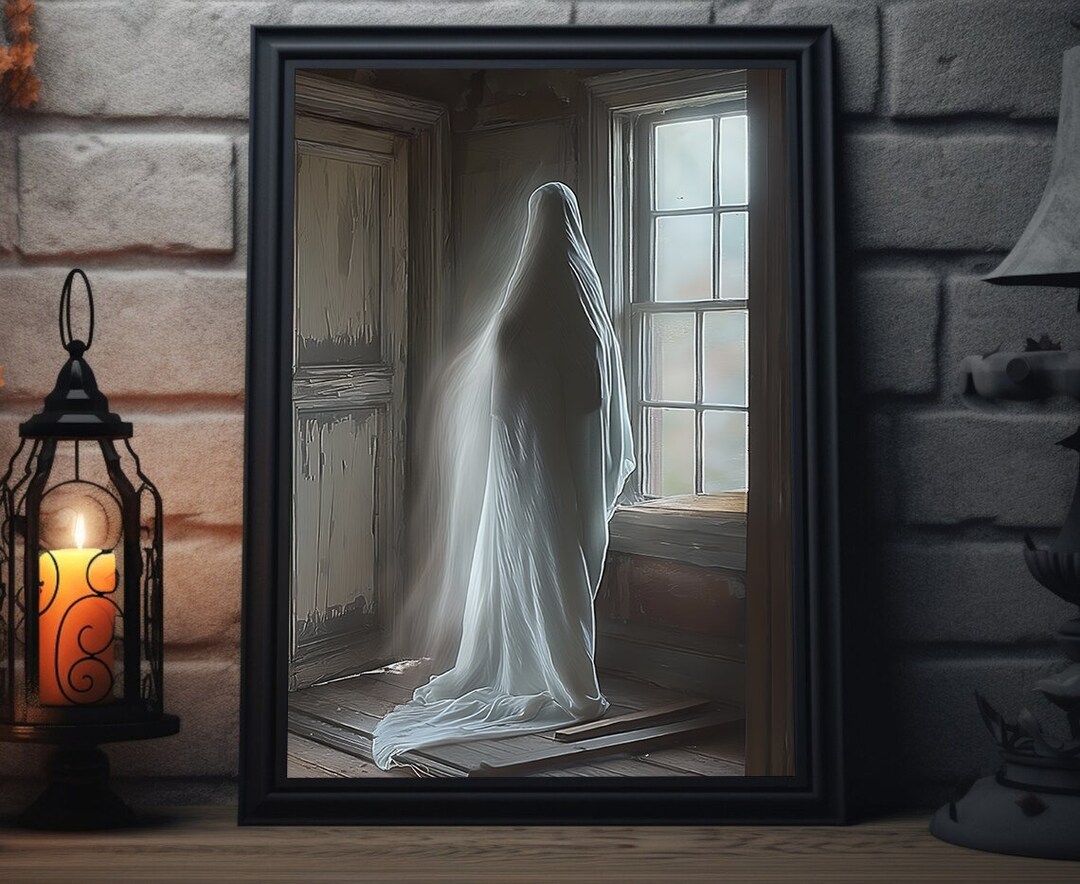 Ghost Stood by the Window Canvas-poster, Home Decor, Dark Academia ...