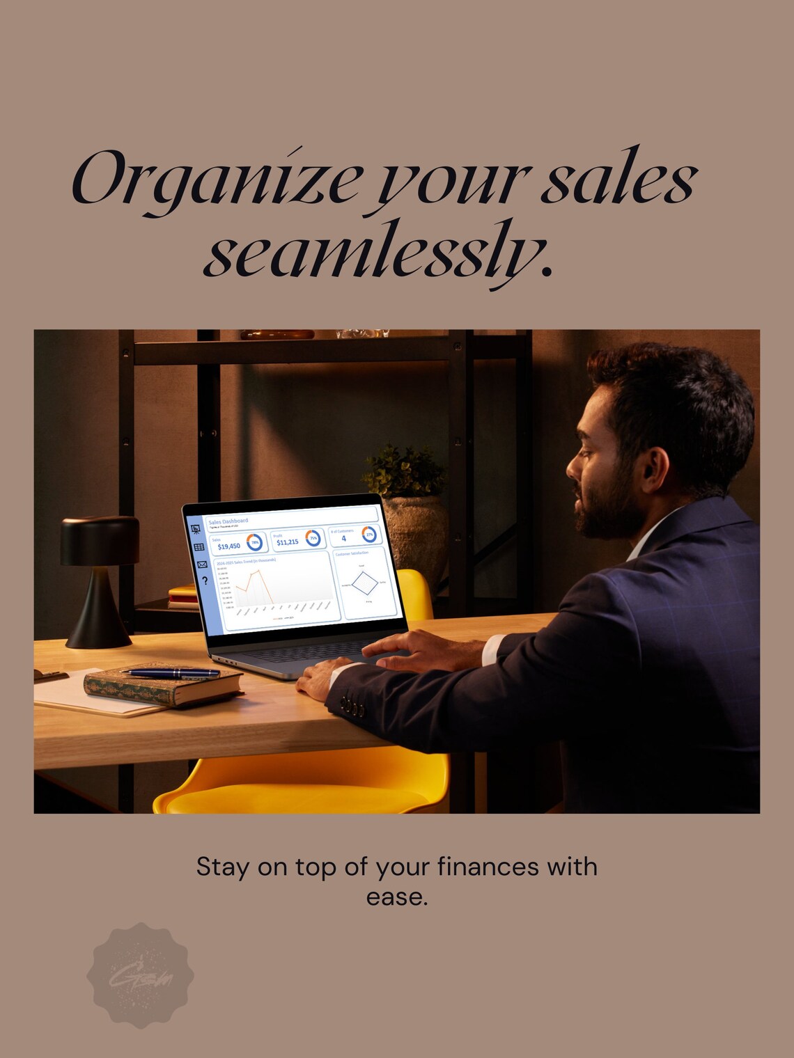 Simple Customized Sales Dashboard / Excel Template / Business ...