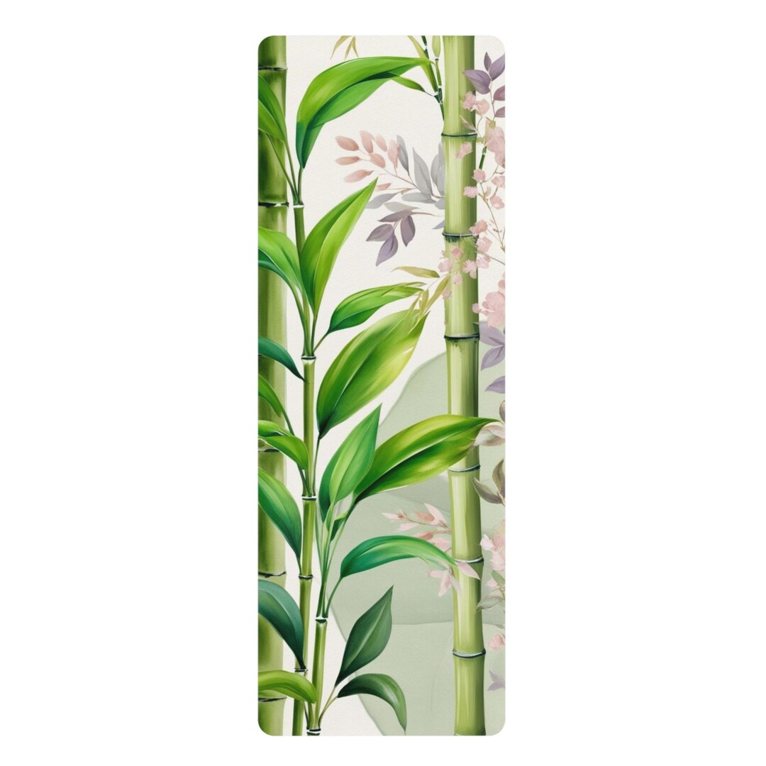 Bamboo Yoga Mat, Natural Zen Design, Eco-friendly Pilates Mat, Green ...