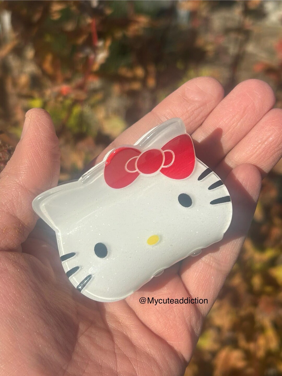 Hello Kitty Hair Claw Clip for Her, Small Glitter Hello Kitty Hair Clip ...