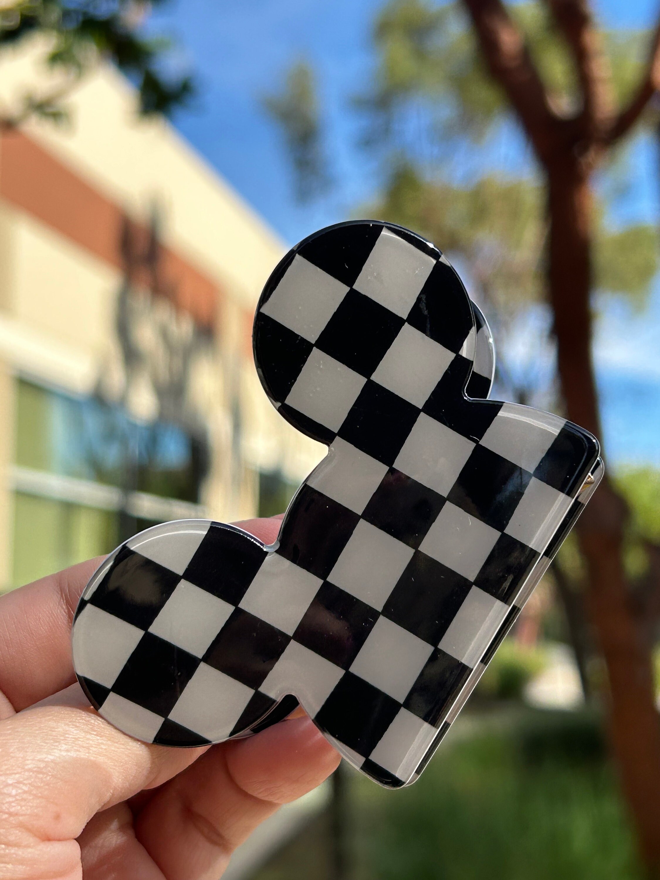 Mouse Checker Black and White Hair Claw Clip, Alligator Hair Clip for ...