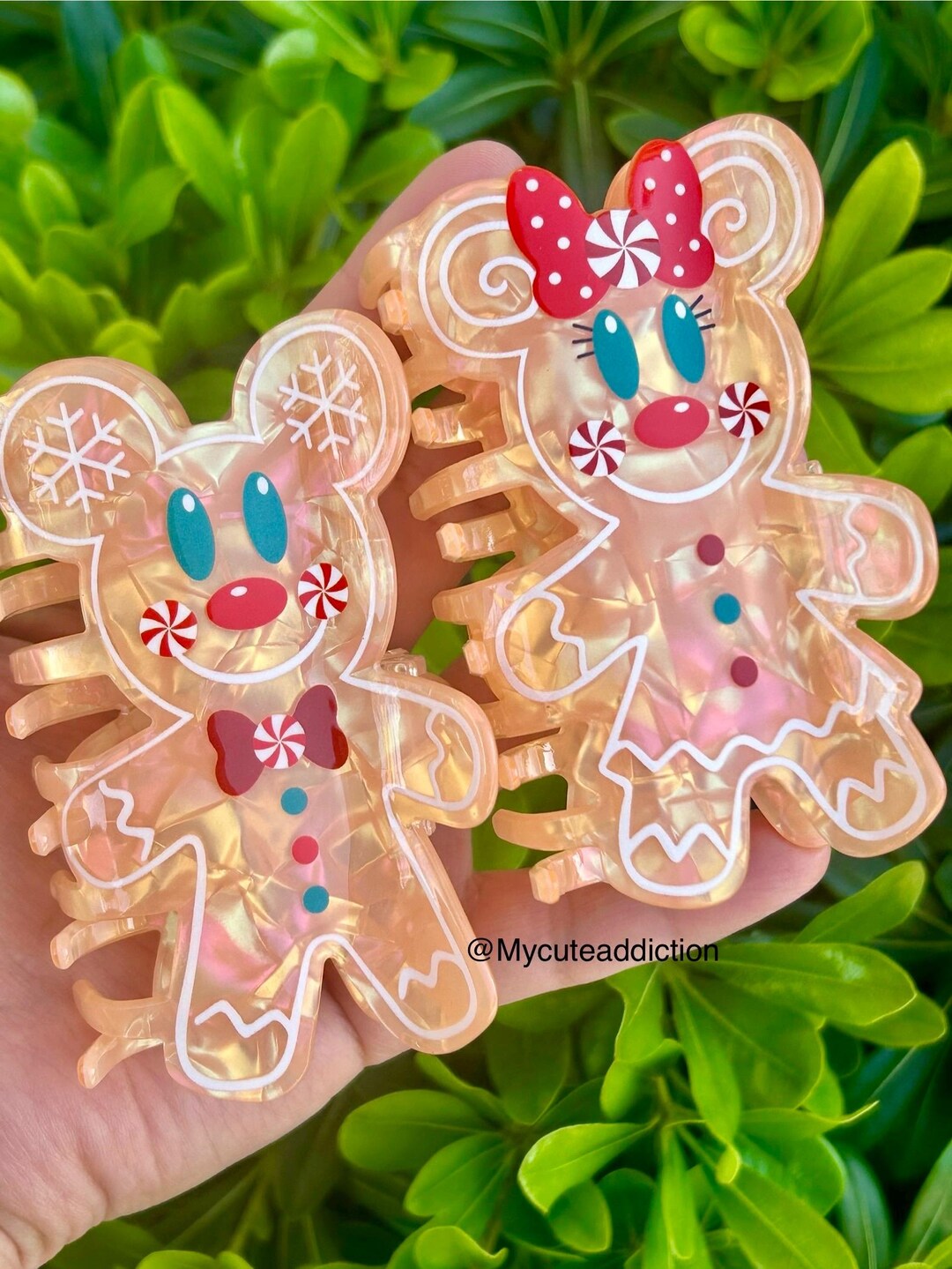 Gingerbread Claw Clip, Gingerbread Mouse Claw Clip, Christmas Claw Clip ...