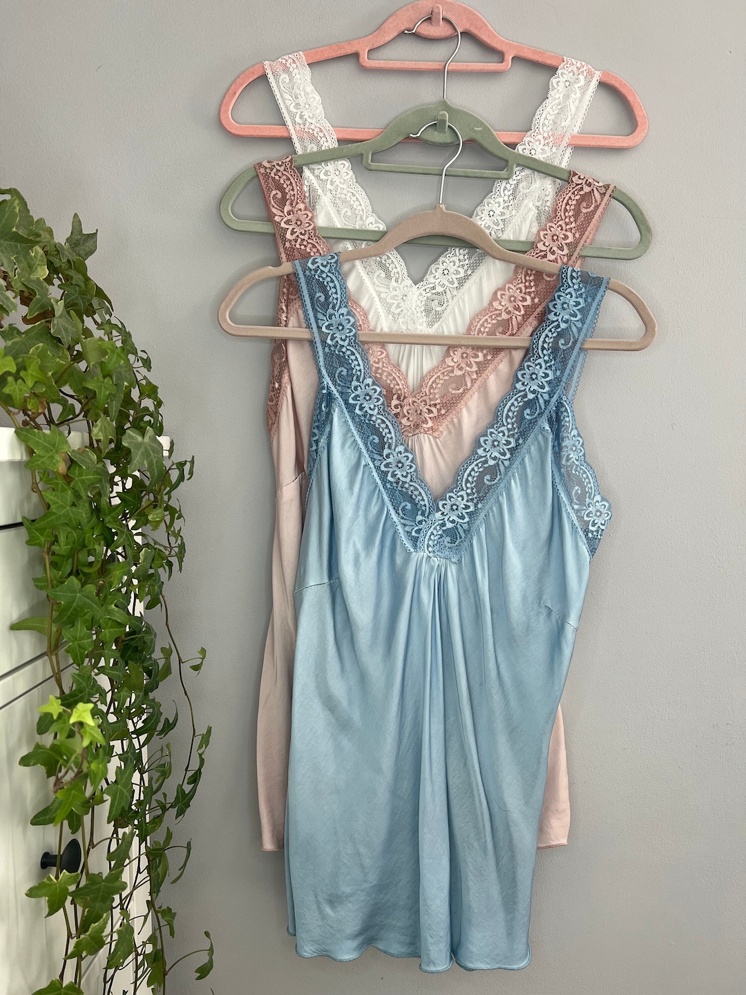 Ladies Satin Lace Camisole Top. Made in Italy. One Size. - Etsy