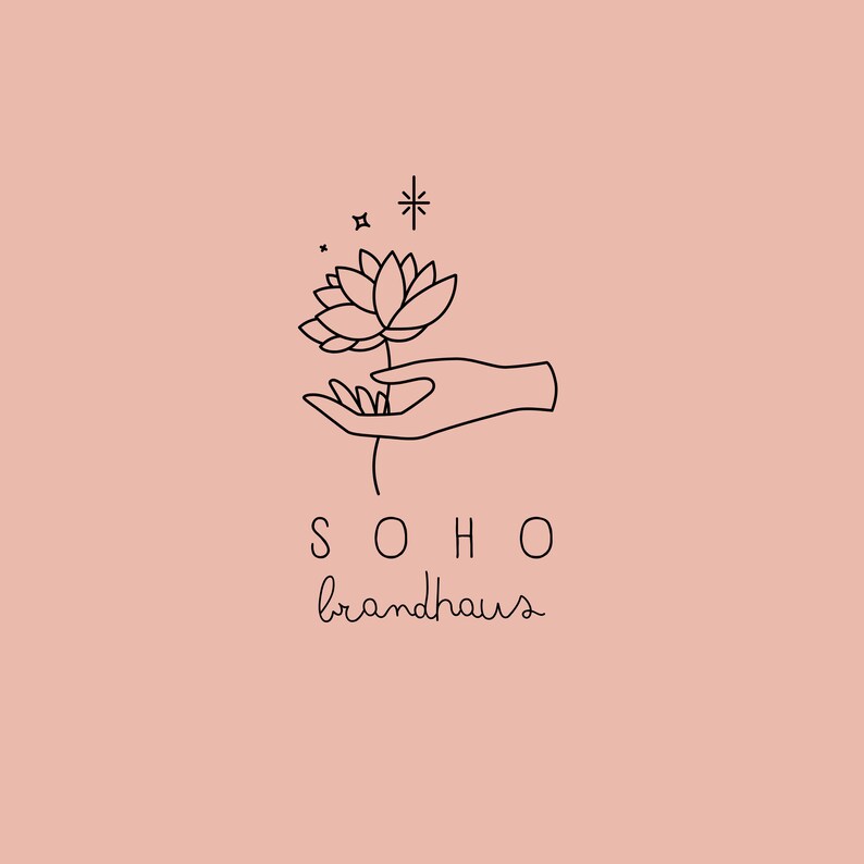 Flower in Hand Logo Branding Bundle | Personalized, Modern, Trendy ...