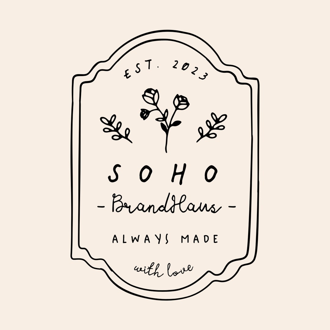 Rose Logo Branding Bundle | Premade Logo Boho Logo Hand Drawn Logo ...