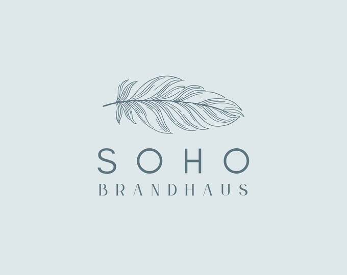 Feather Logo Branding Bundle | Personalized, Modern, Aesthetic, Trendy ...