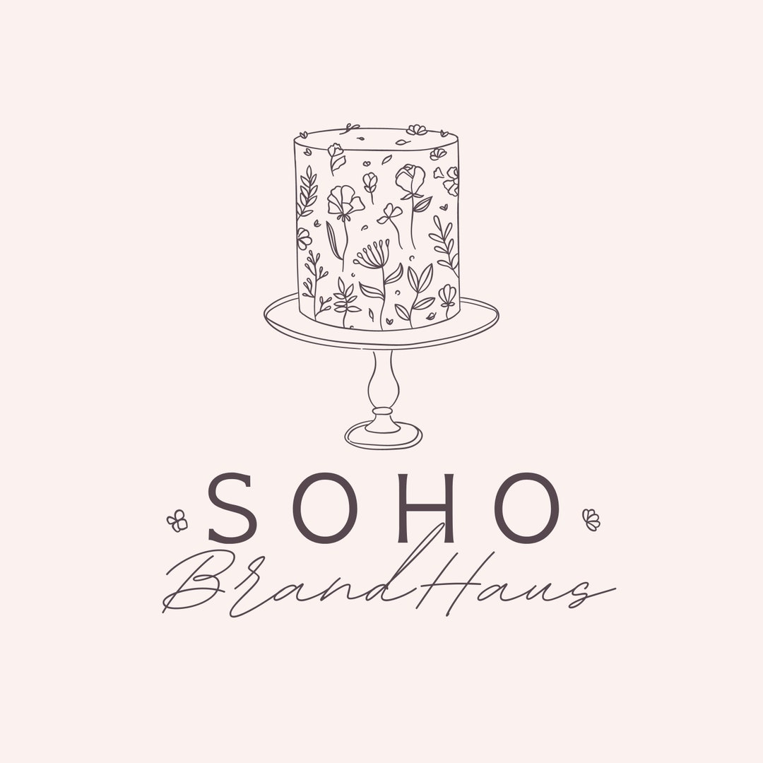 Cake Logo Branding Bundle | Personalized, Modern, Trendy, Boho, Chic ...