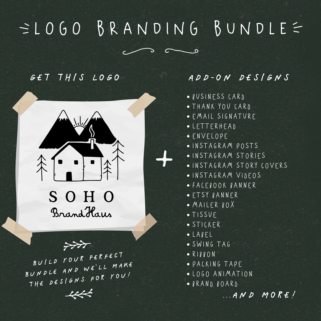 Mountain Cabin Logo Branding Bundle Boho, Minimalistic, Modern, Chic ...