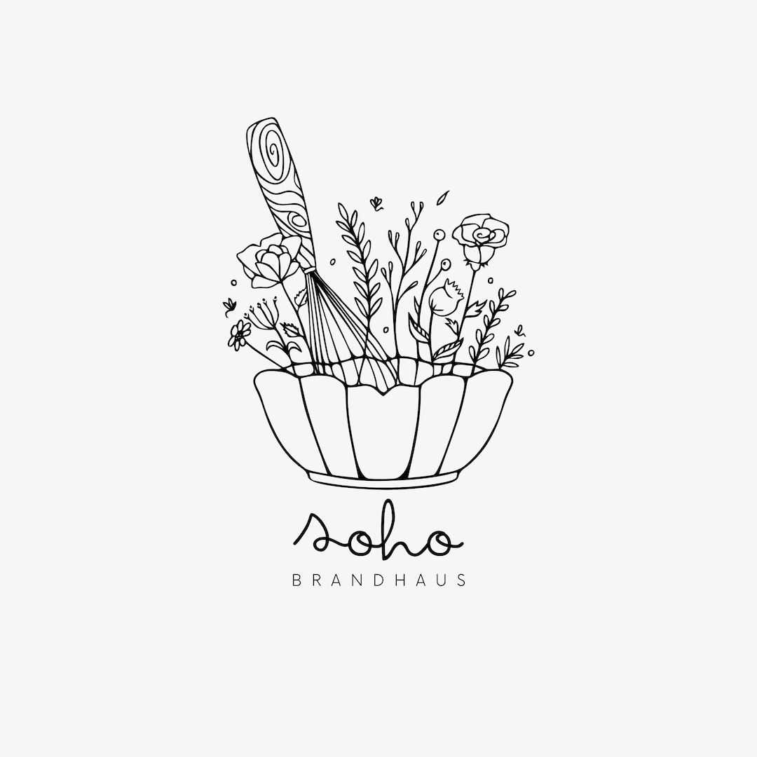 Bowl & Whisk Logo Branding Bundle | Personalized, Modern, Boho, Bakery ...