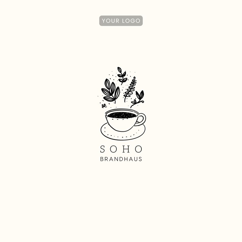 Cafe Logo Branding Bundle Personalized, Modern, Trendy, Boho, Chic ...