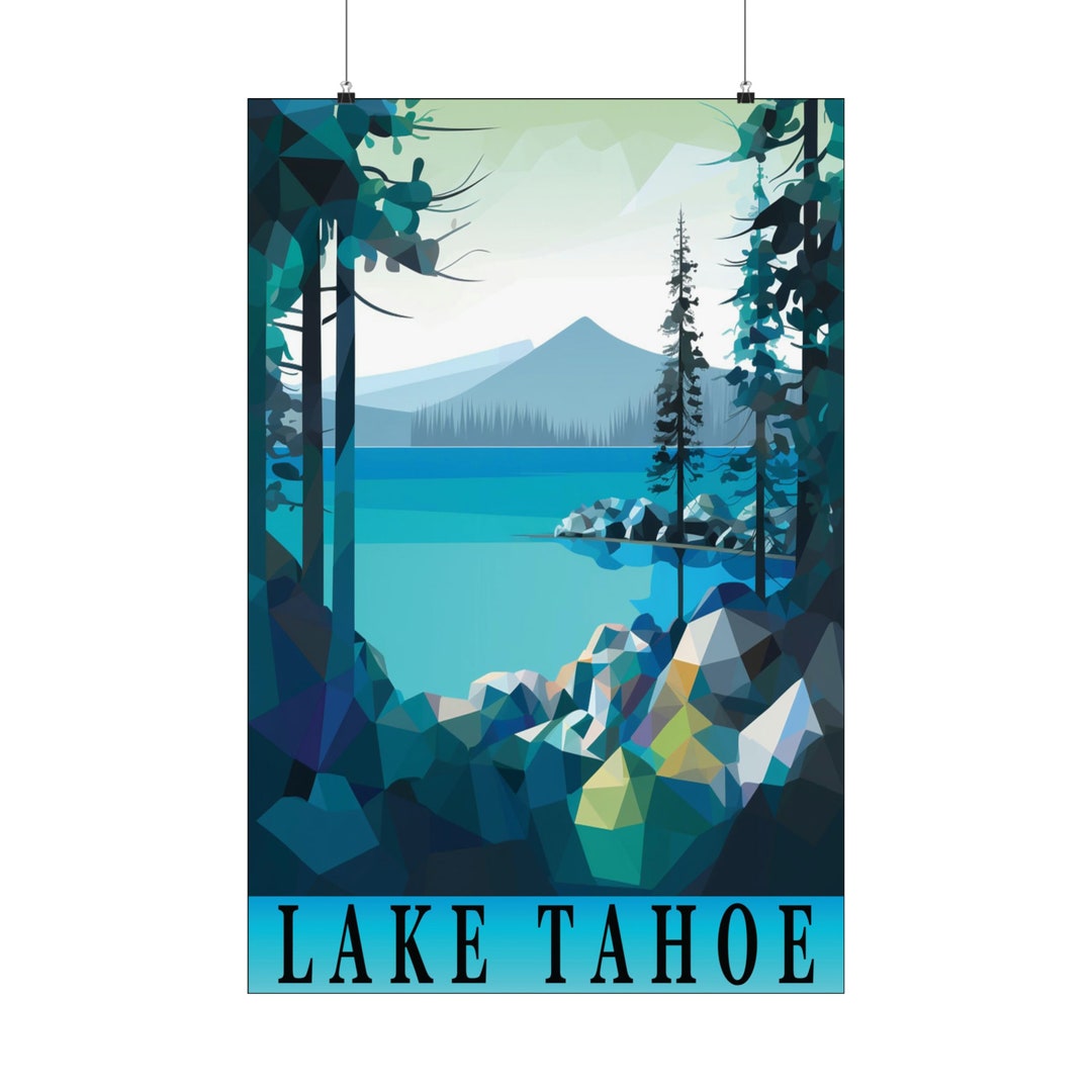 Lake Tahoe Poster, Lake Tahoe Print, Lake Tahoe Nature Landscape Poster ...