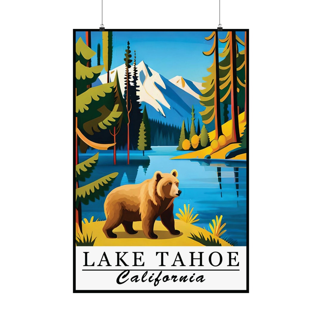 Lake Tahoe, Lake Tahoe Poster, Lake Tahoe Art Print, Lake Tahoe Wall ...