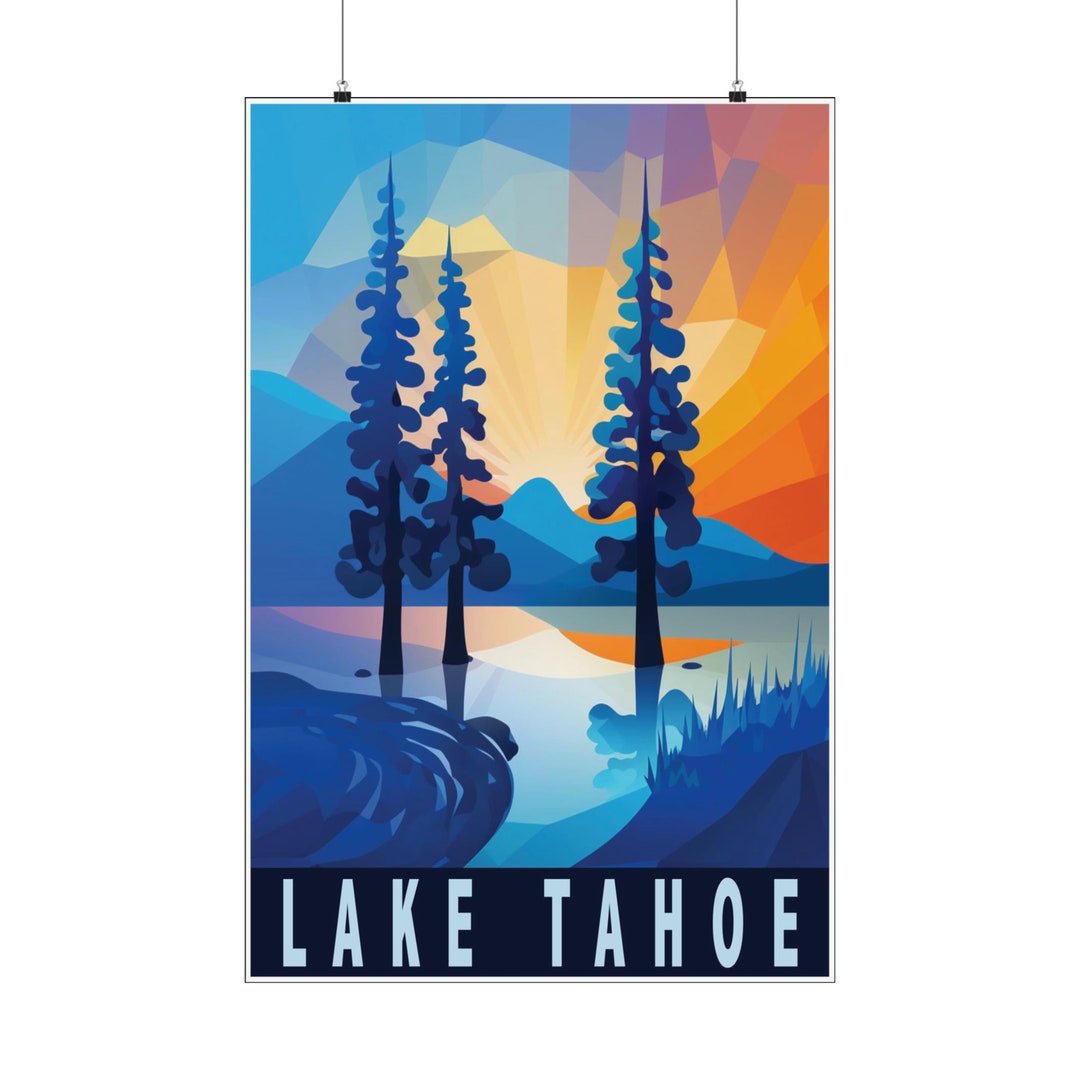 Lake Tahoe Print, Lake Tahoe Poster, Lake Tahoe Scenic Landscape Poster ...