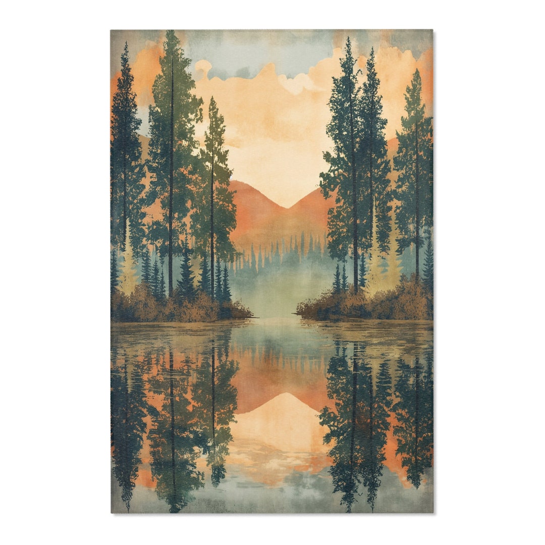 Lake Tahoe Area Rug, tahoe's Wilderness Whispers Lake Tahoe Decorative ...
