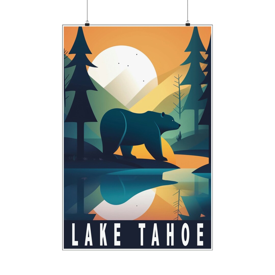 Lake Tahoe Poster, Lake Tahoe Print, Lake Tahoe Nature Landscape Poster ...