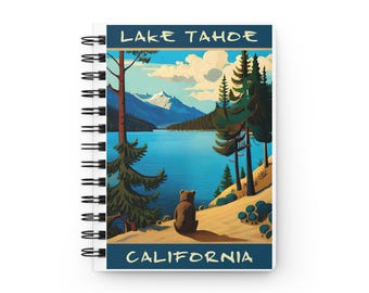 Lake Tahoe Spiral Notebook, Lake Tahoe Art Print Journal, Lake Tahoe ...