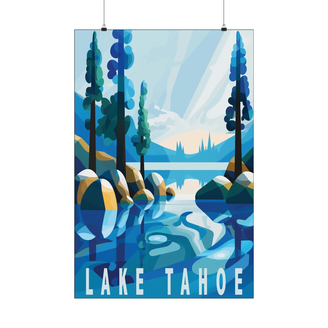 Lake Tahoe Print, Lake Tahoe Poster, Lake Tahoe Scenic Landscape Poster ...
