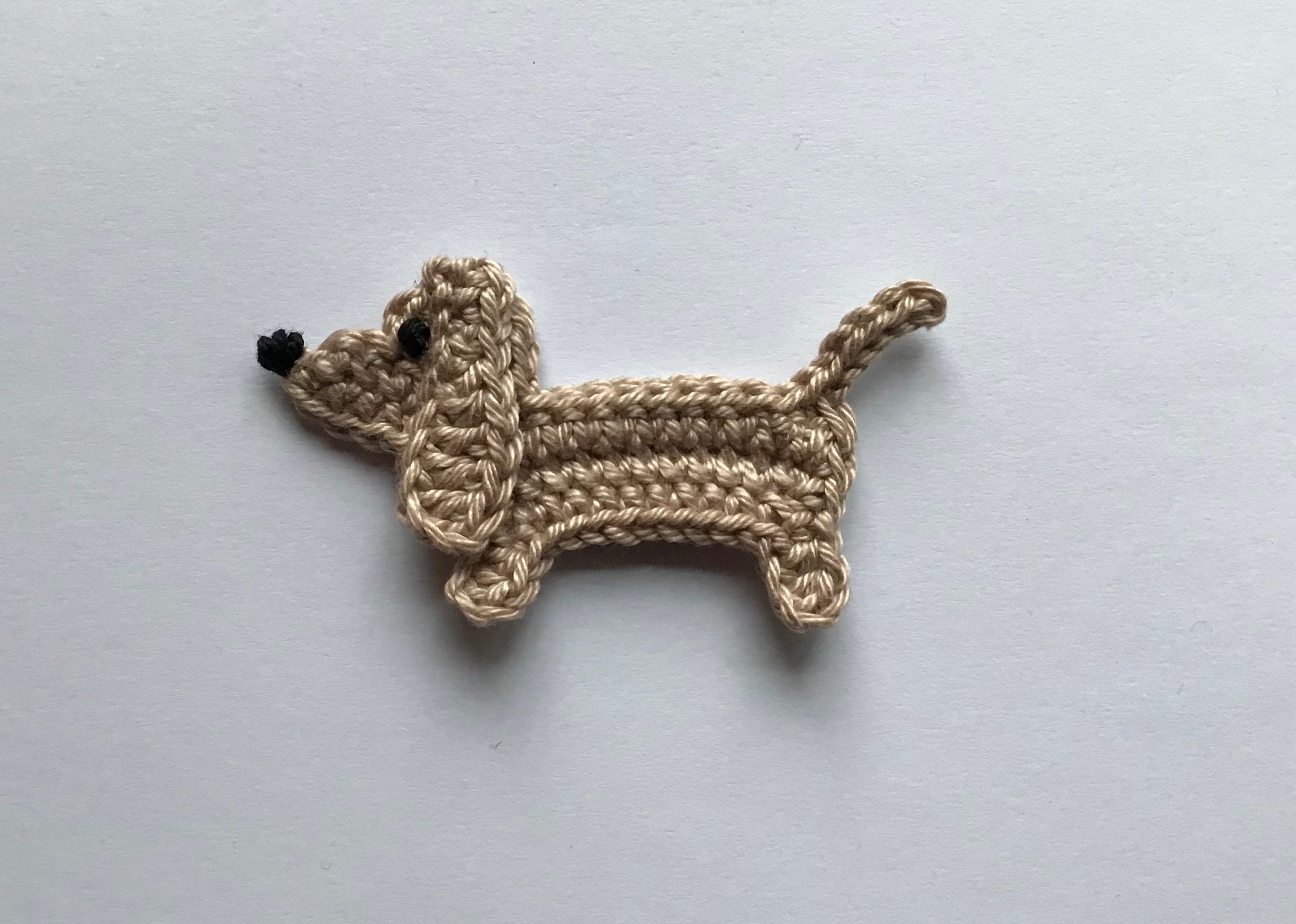 Écusson teckel au crochet, coton, fil Catania de Schachenmayr - Etsy France