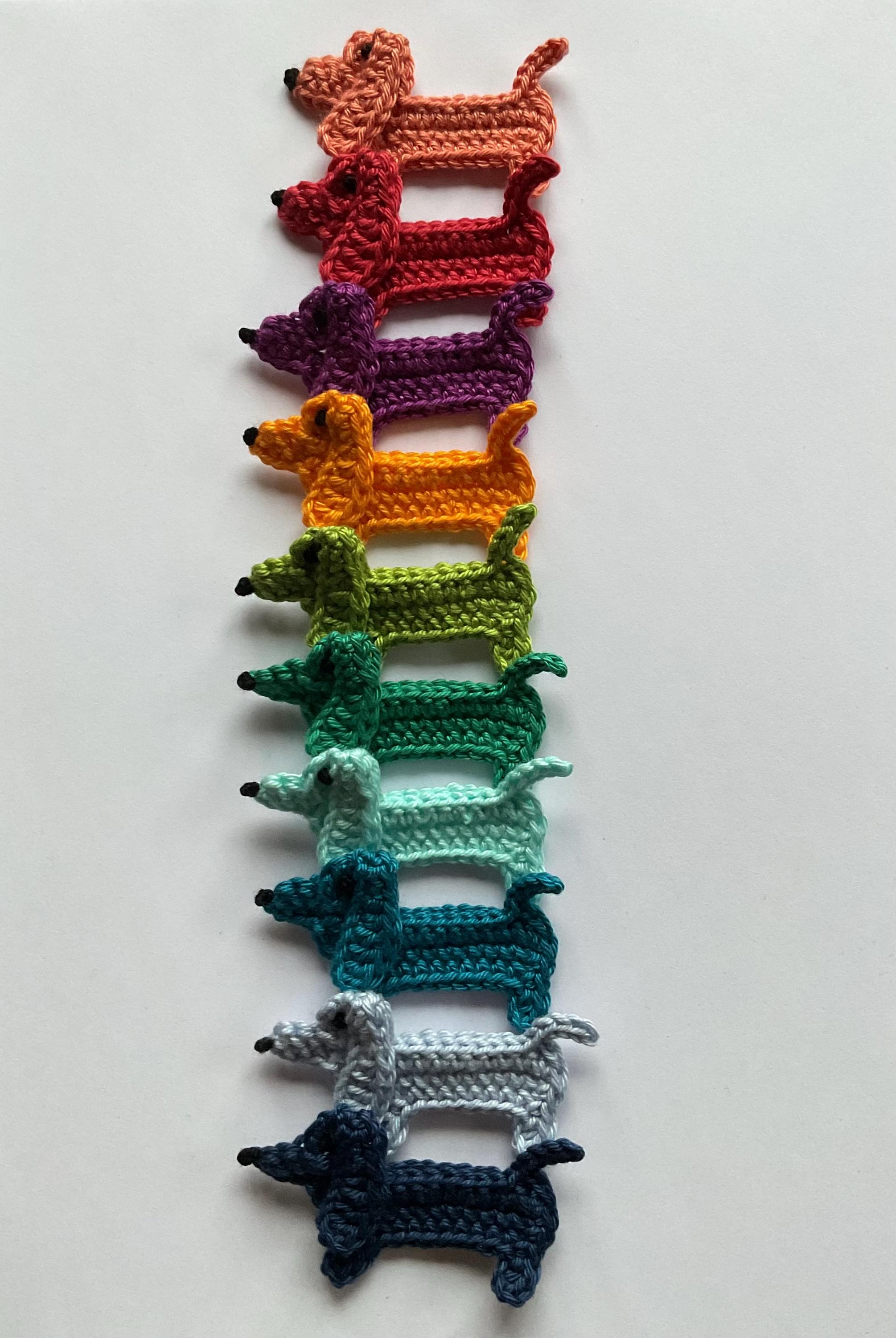 Écusson teckel au crochet, coton, fil Catania de Schachenmayr - Etsy France