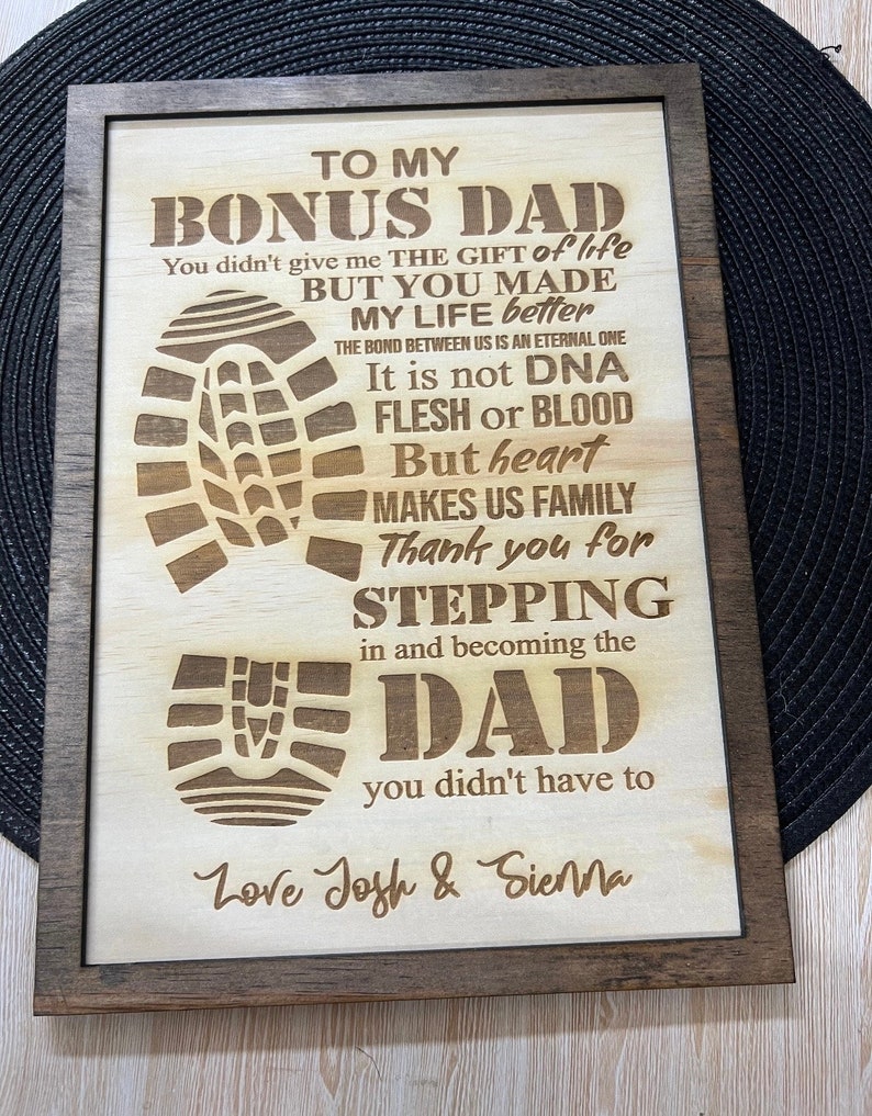 Step Dad / Bonus Dad - Plaque | Father’s Day Gift | - Etsy