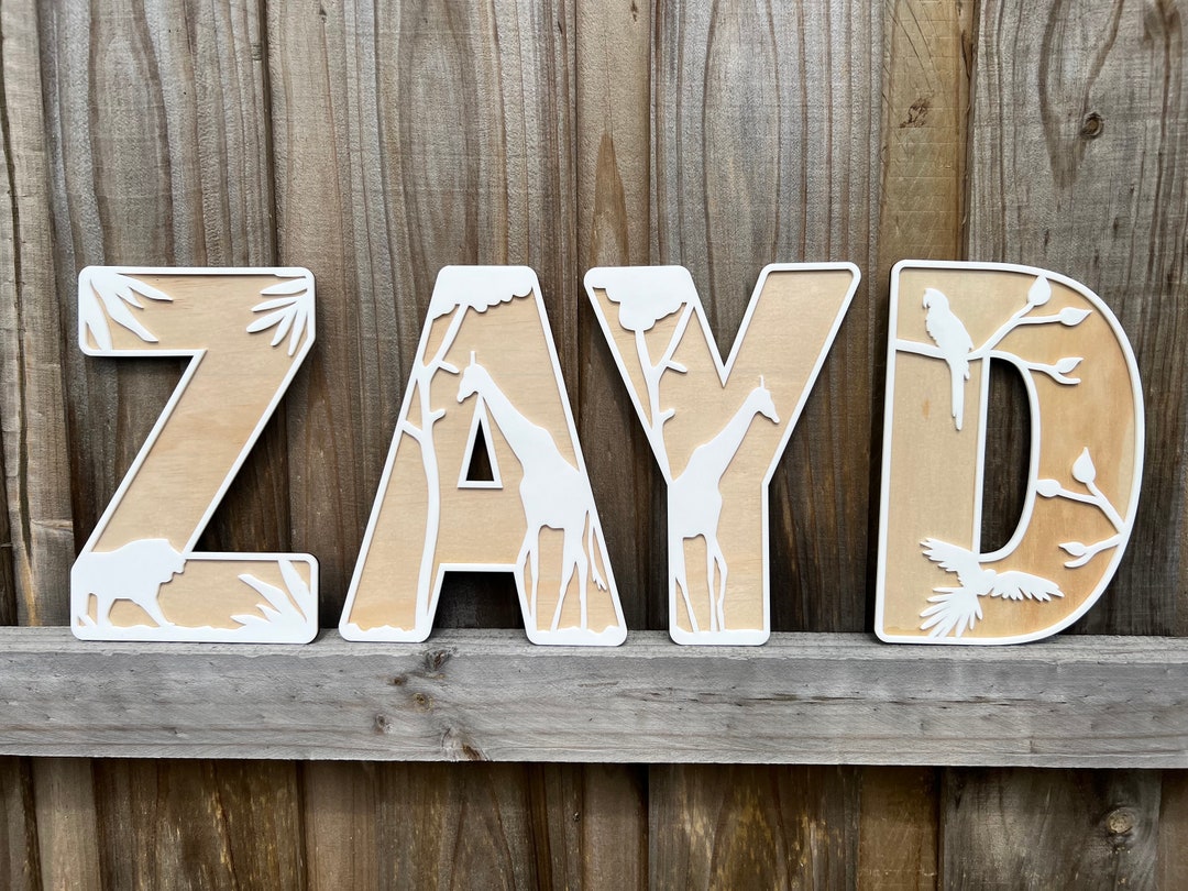 Safari Themed Letters Kids Wall Decor Kids Room - Etsy