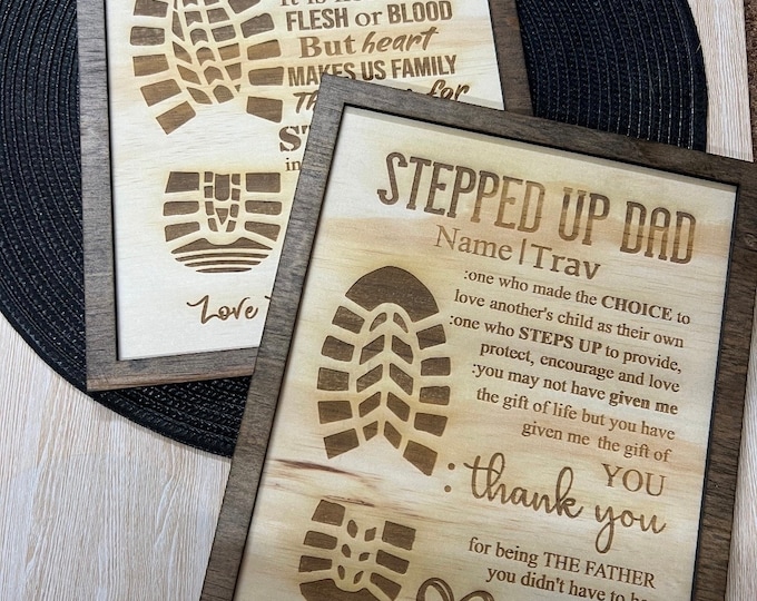 Step Dad Plaque I Stepped up Dad Plaque | Father’s Day Gift | Bonus Dad ...