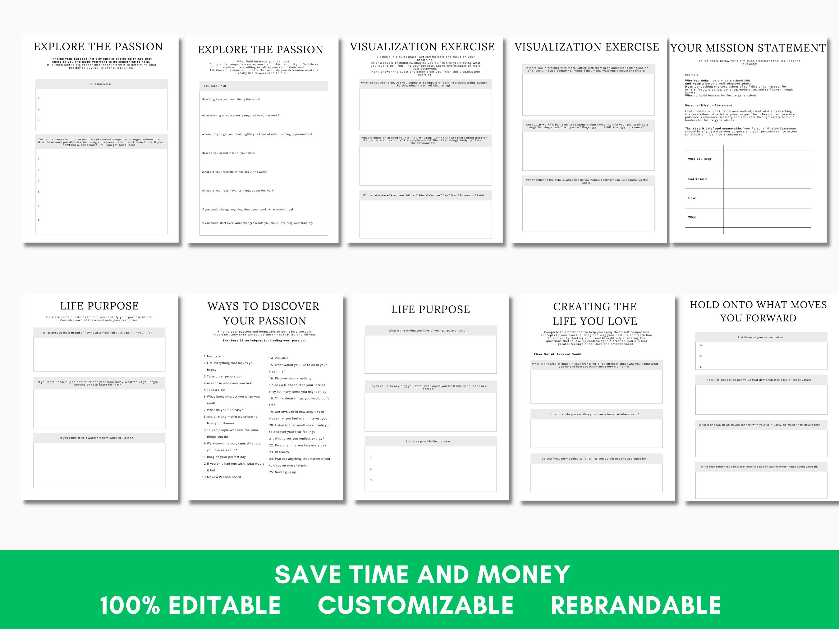 Editable Find Your Passion Journal in Canva | Canva Template Pack ...