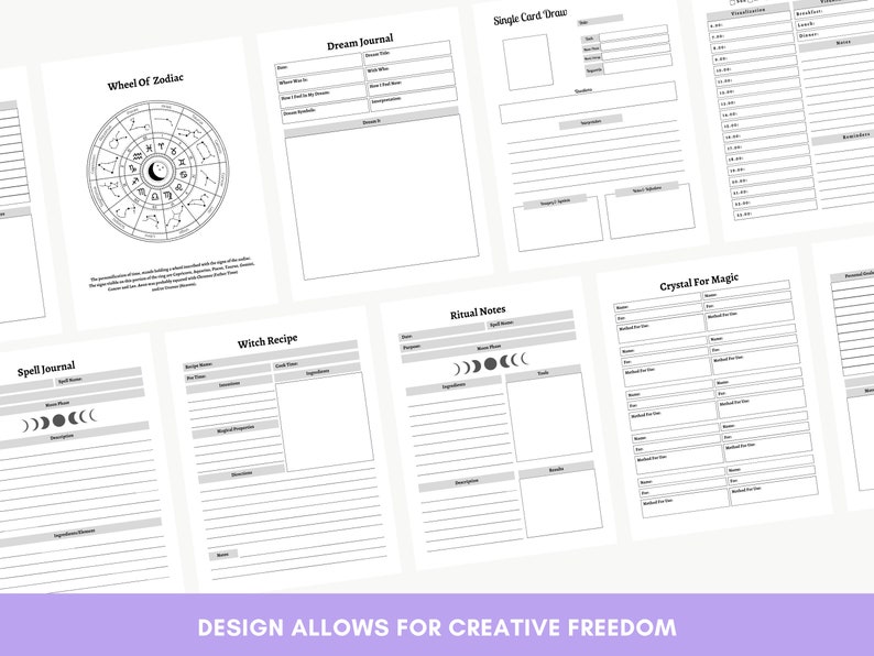 Editable Witchy Planner Templates in Canva | Canva Template Pack ...