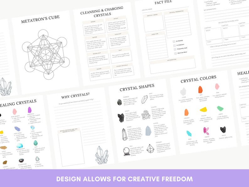Editable Crystal Planner in Canva | Canva Template Pack | Crystal ...