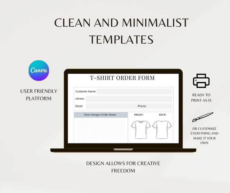 Editable Order Form in Canva Canva Template Pack - Etsy