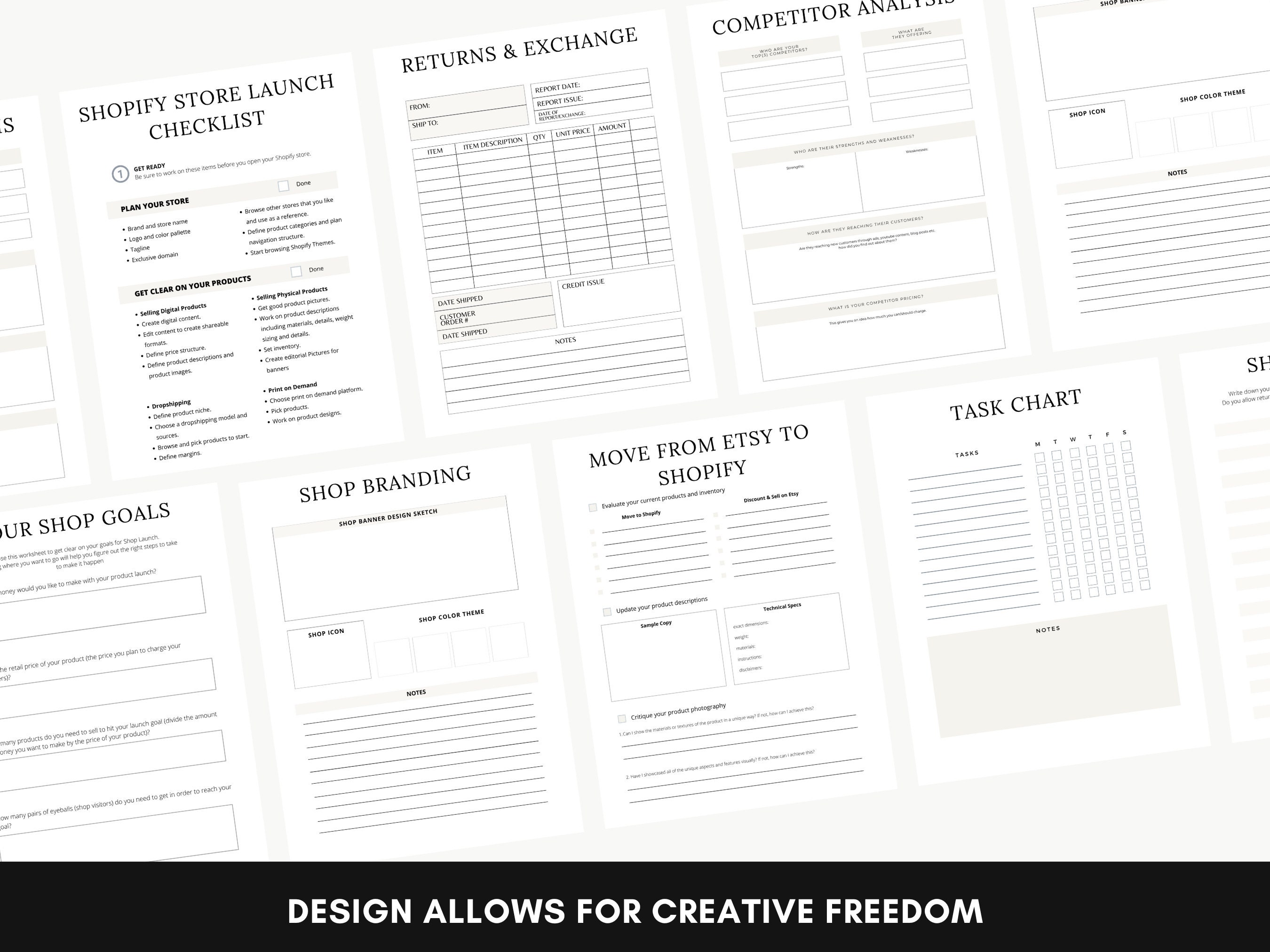 Editable Shopify Store Planner in Canva | Canva Templates | Ecommerce ...