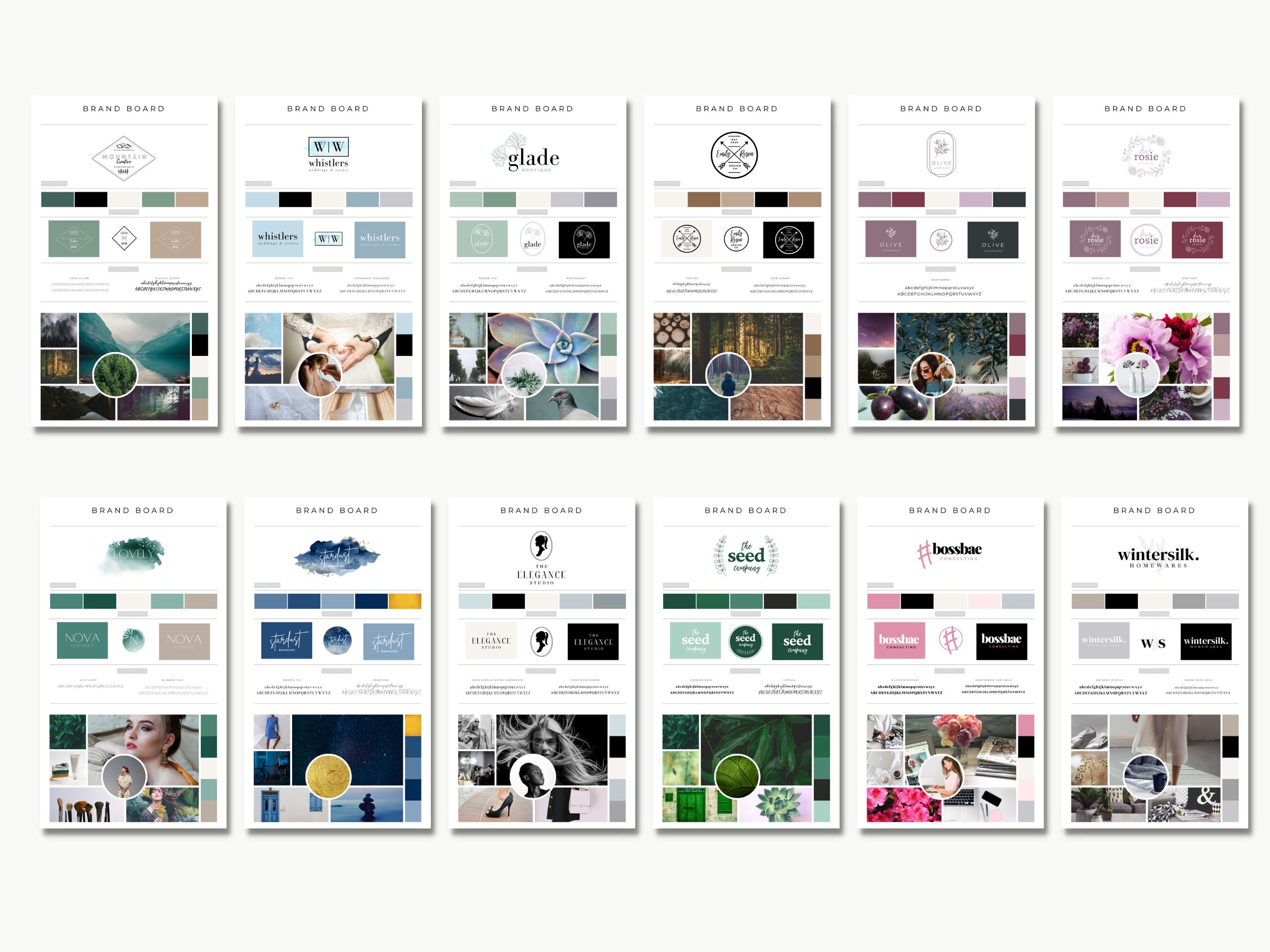 Editable Brand Board & Logo Kits Template Bundle Graphic in Canva. - Etsy