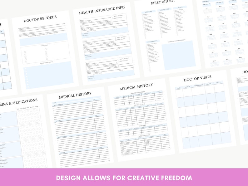 Editable Medical Planner in Canva Canva Template Pack - Etsy