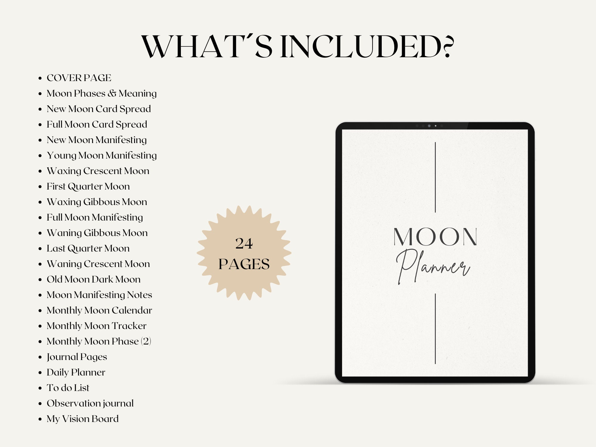 Editable Moon Journal Planner Templates in Canva Canva Template Pack ...