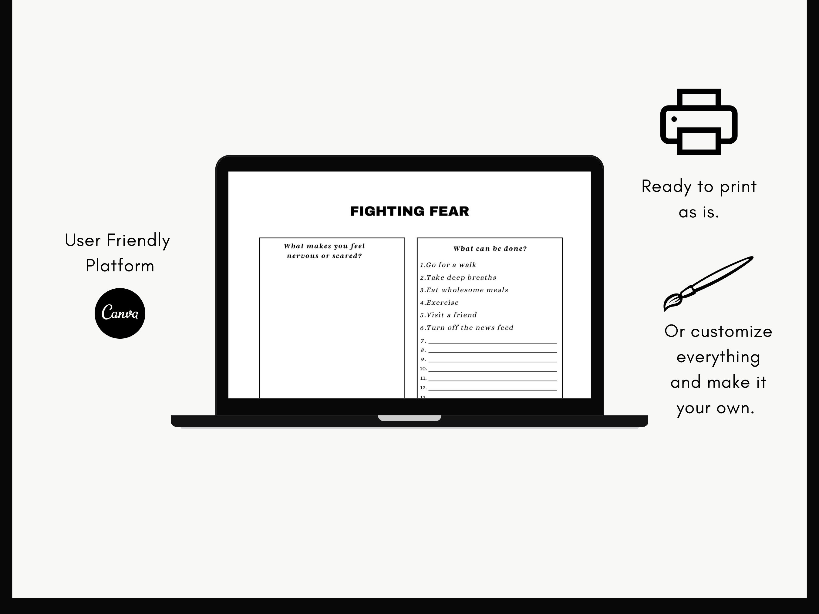 Editable Mental Health Therapy Planner Canva Template Pack Mental ...
