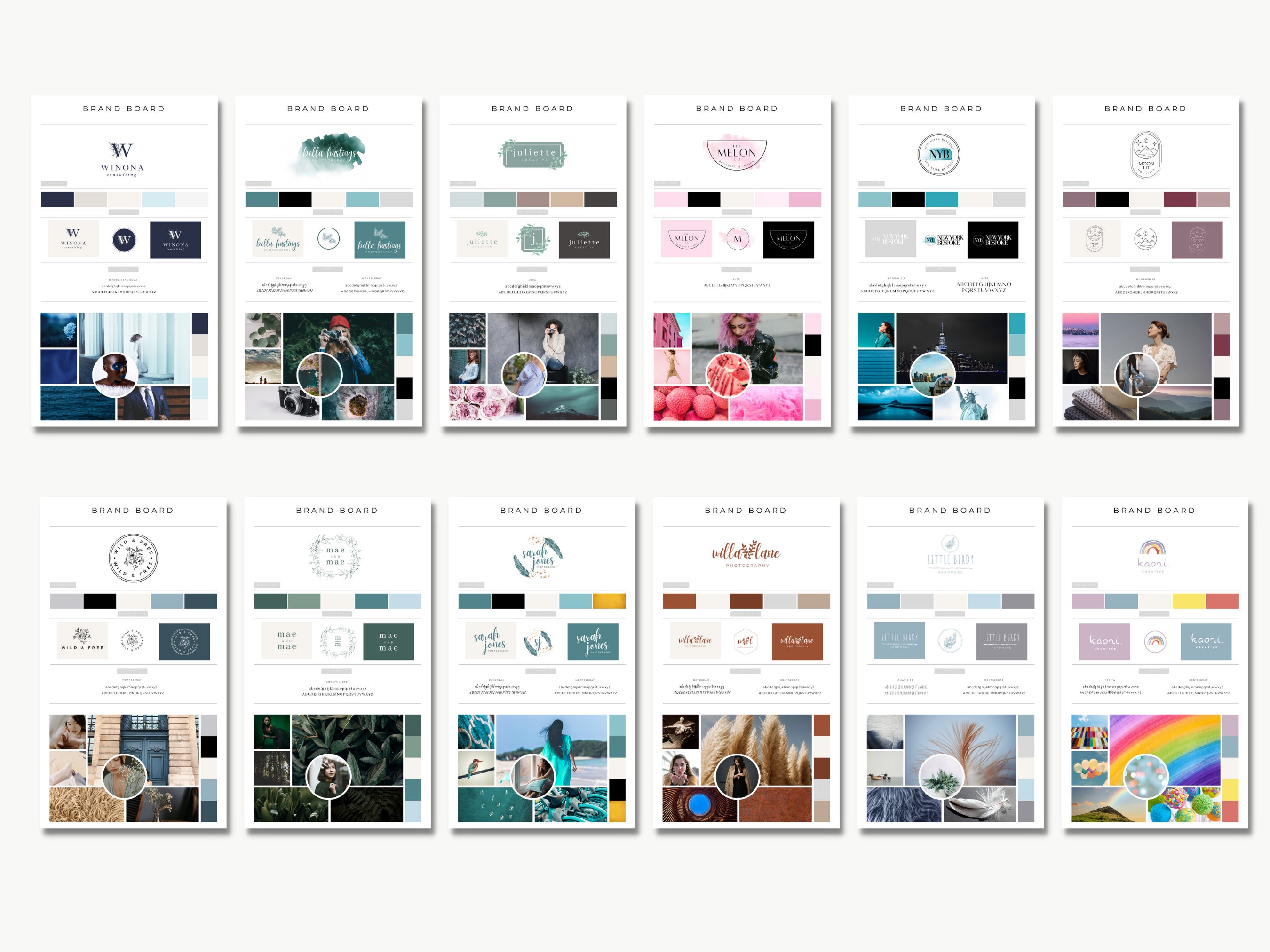 Editable Brand Board & Logo Kits Template Bundle Graphic in Canva. - Etsy