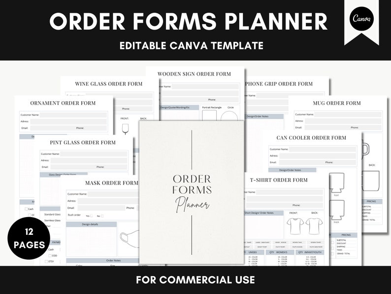Editable Order Form in Canva | Canva Template Pack | Customizable Order ...