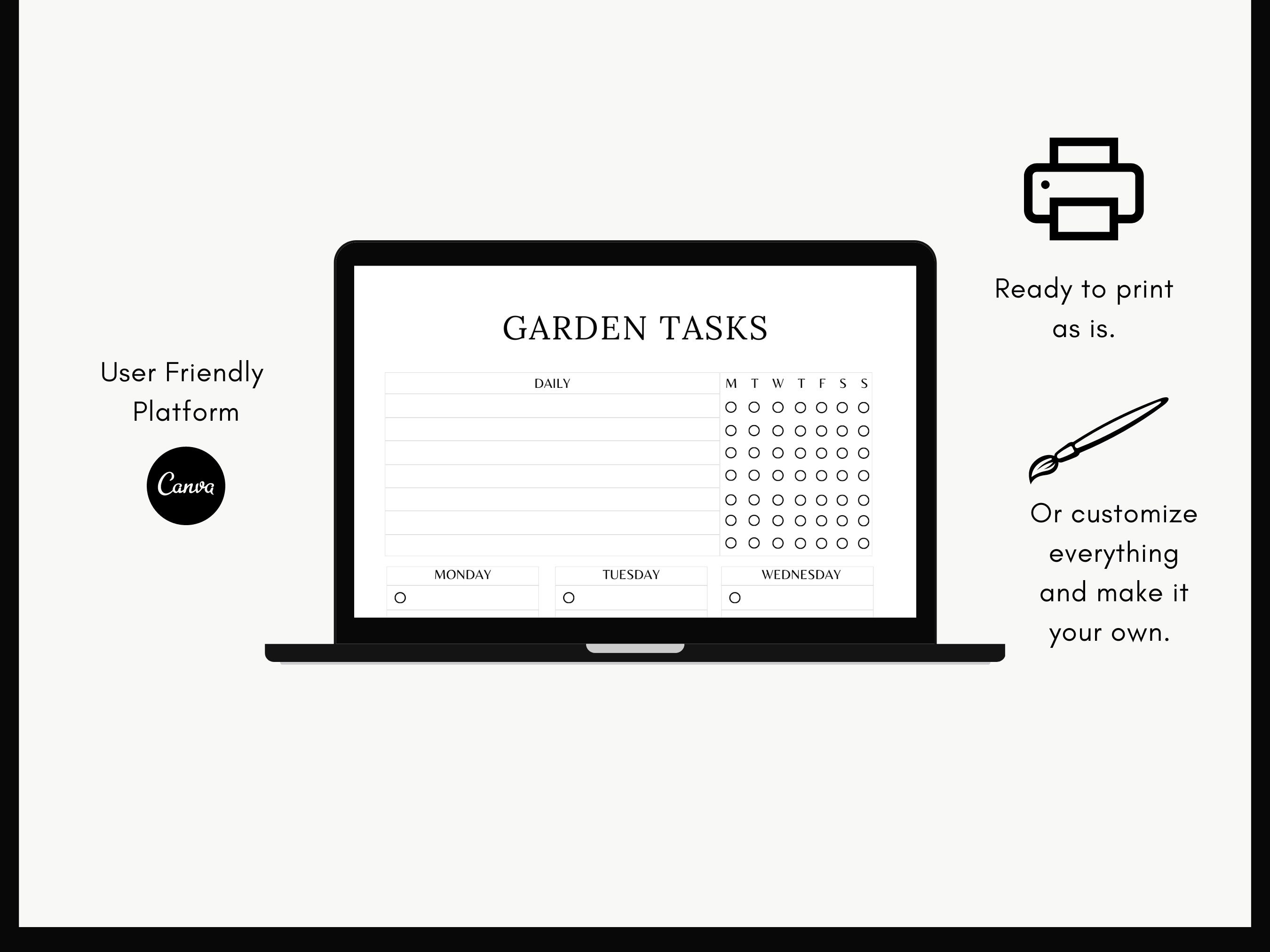 Editable Garden Planner Canva Template Pack Gardening Template Canva ...