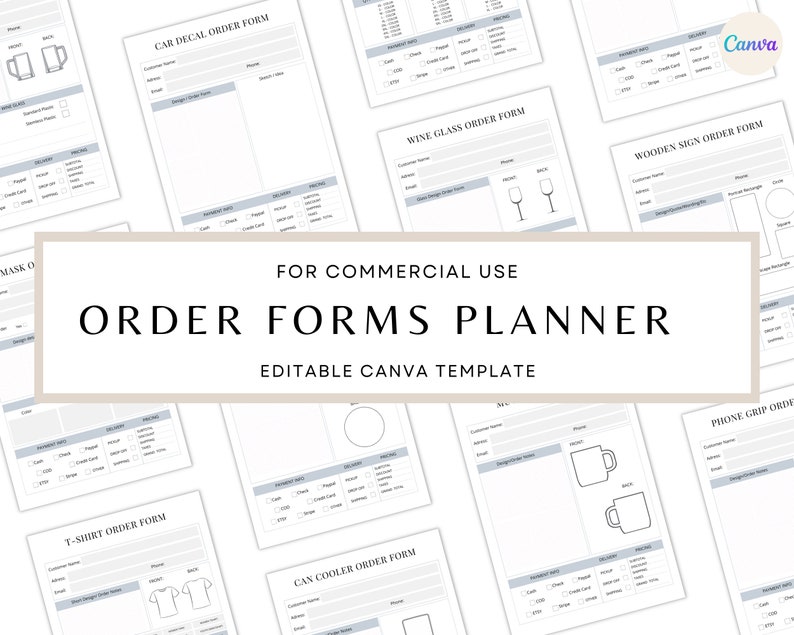 Editable Order Form in Canva Canva Template Pack - Etsy